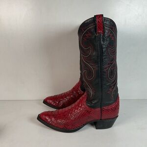 Larry Mahan | Shoes | Vintage Larry Mahan Cherry Red Python Snakeskin ...